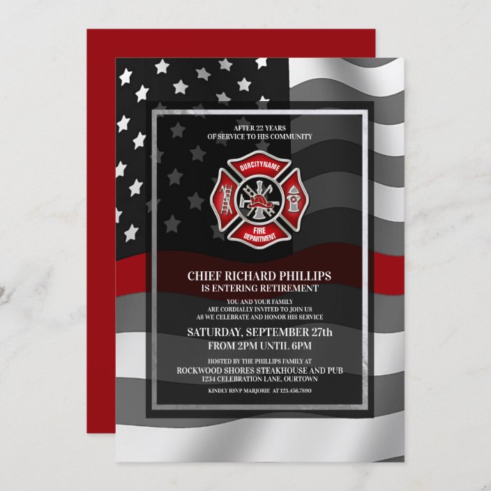 Firefighter Retirement Party Invitation | Zazzle.com