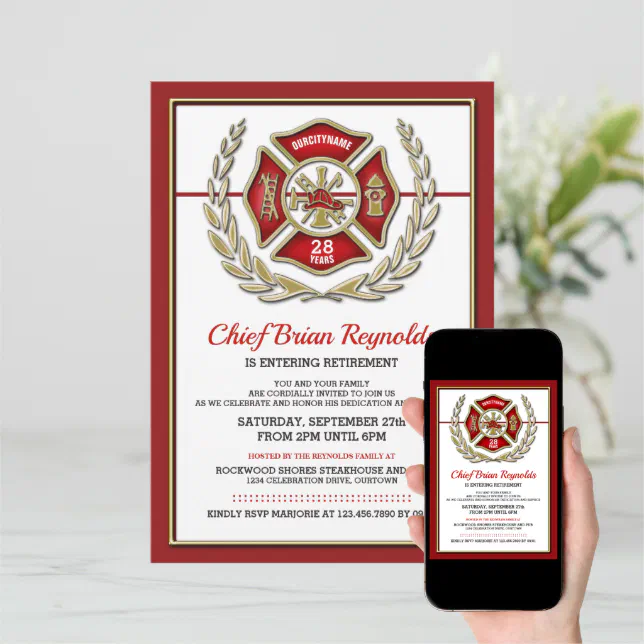 Firefighter Retirement Party Invitation | Zazzle