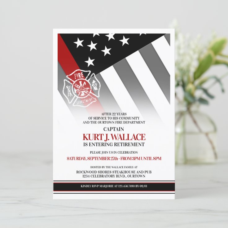 Firefighter Retirement Party Invitation | Zazzle