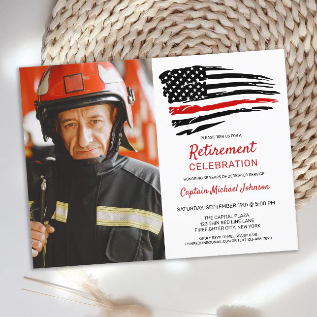 Firefighter Retirement Party Invitation Postcard | Zazzle