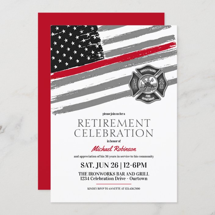 Firefighter Retirement Party Invitations | Zazzle.com