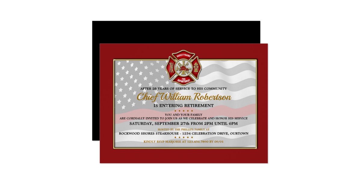 Firefighter Retirement Party Invitations | Zazzle.com