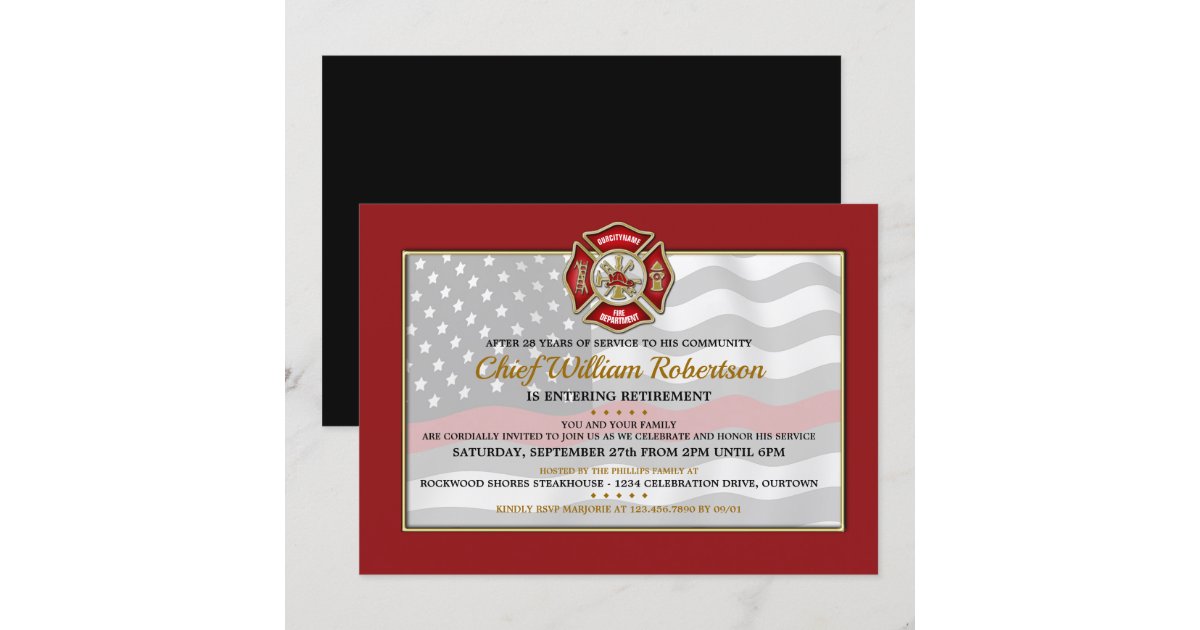 Firefighter Retirement Party Invitations | Zazzle.com