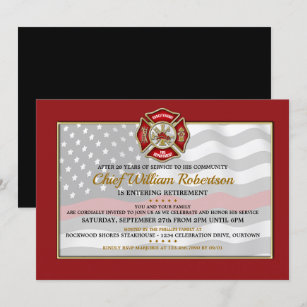 Firefighter Retirement Invitations | Zazzle