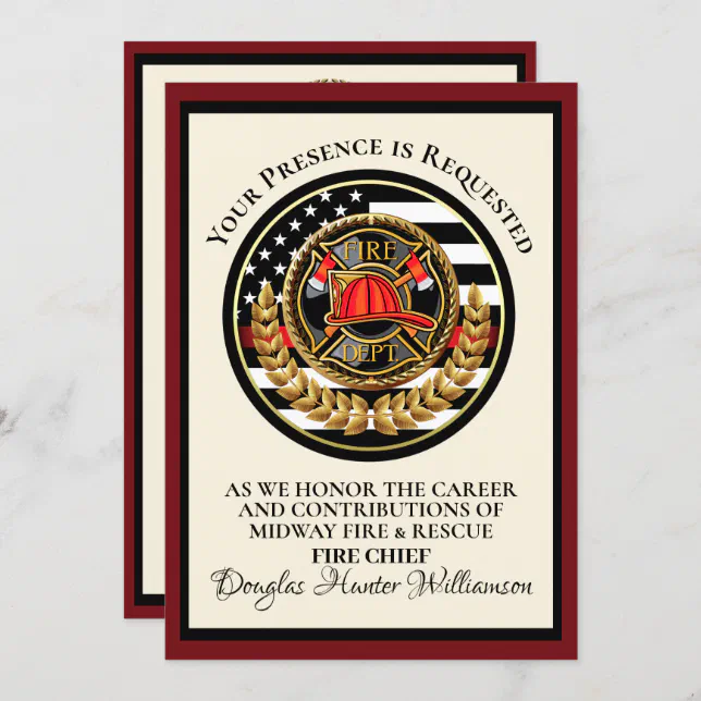 Firefighter Retirement / Recognition Invitation | Zazzle