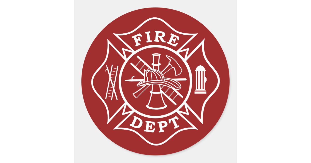 Firefighter Round Sticker | Zazzle