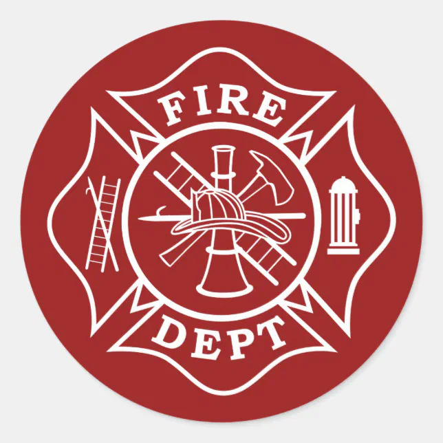 Firefighter Round Sticker | Zazzle