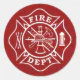 Firefighter Round Sticker | Zazzle