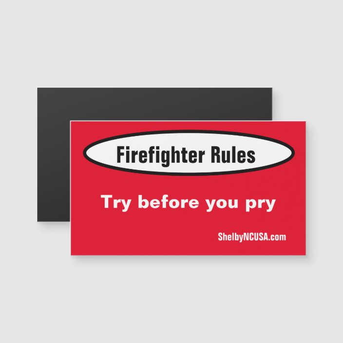 Firefighter Rules Magnetic Card | Zazzle.com