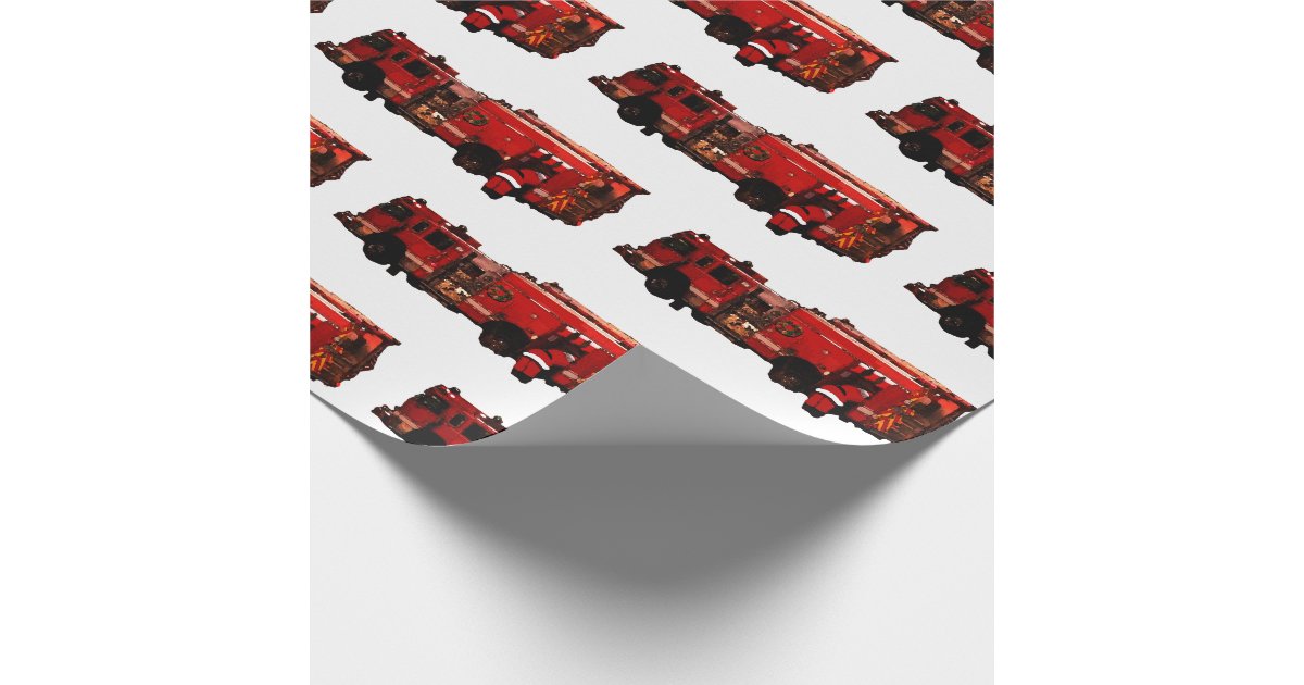 Firefighter Santa Christmas Wrapping Paper | Zazzle