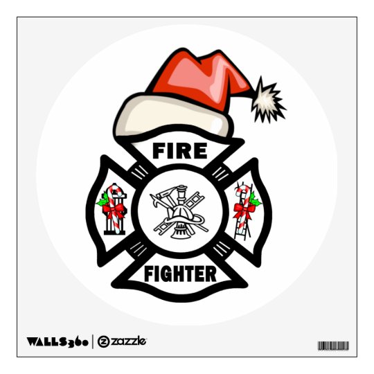 Firefighter Santa Claus Wall Sticker | Zazzle.com
