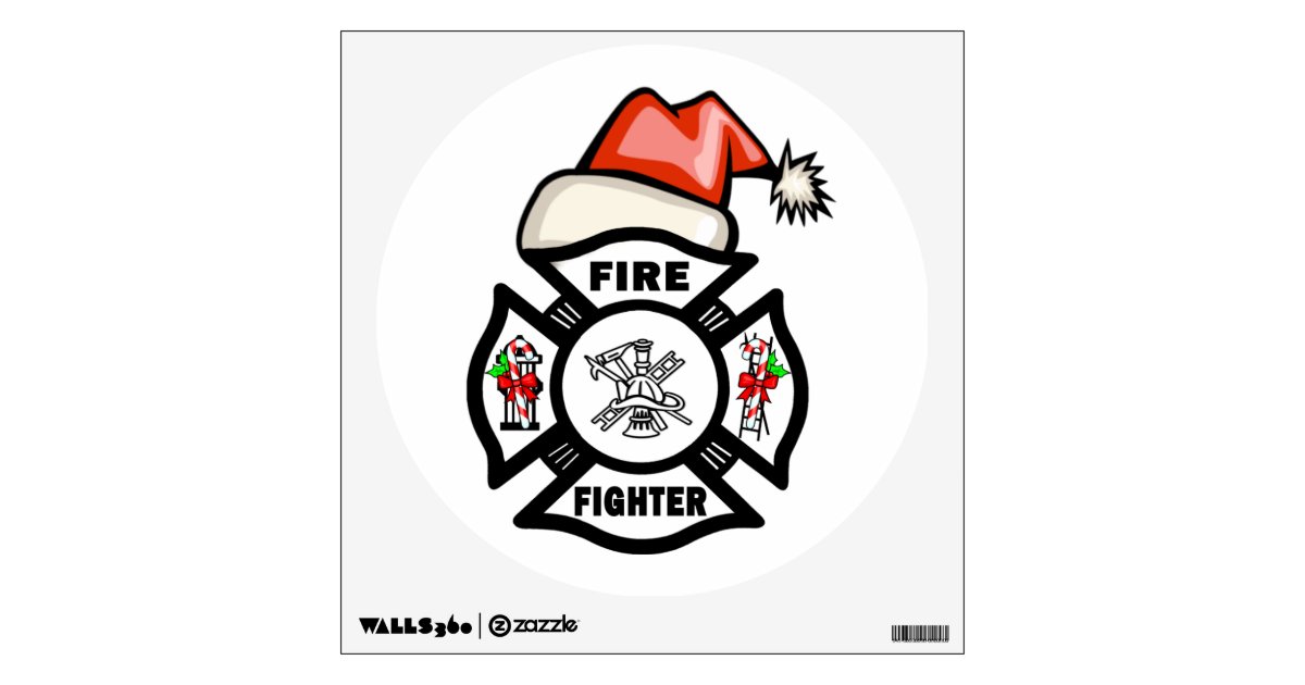 Firefighter Santa Claus Wall Sticker | Zazzle
