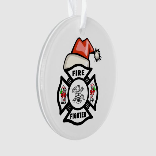 Firefighter Santa Ornament | Zazzle