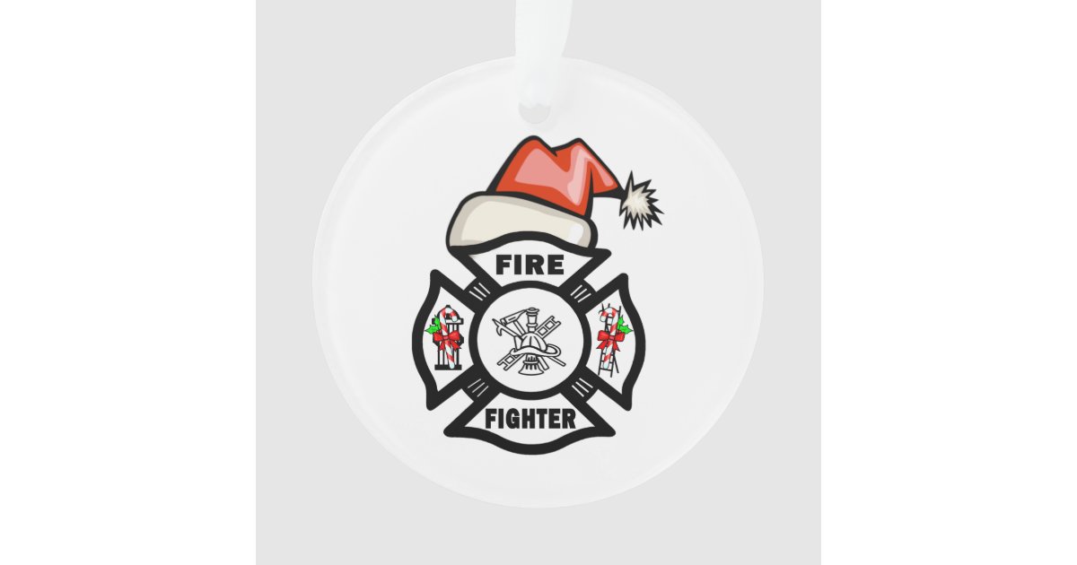 Firefighter Santa Ornament | Zazzle
