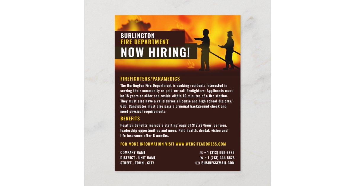 Firefighter Scene, Firefighter Recruitment Flyer | Zazzle