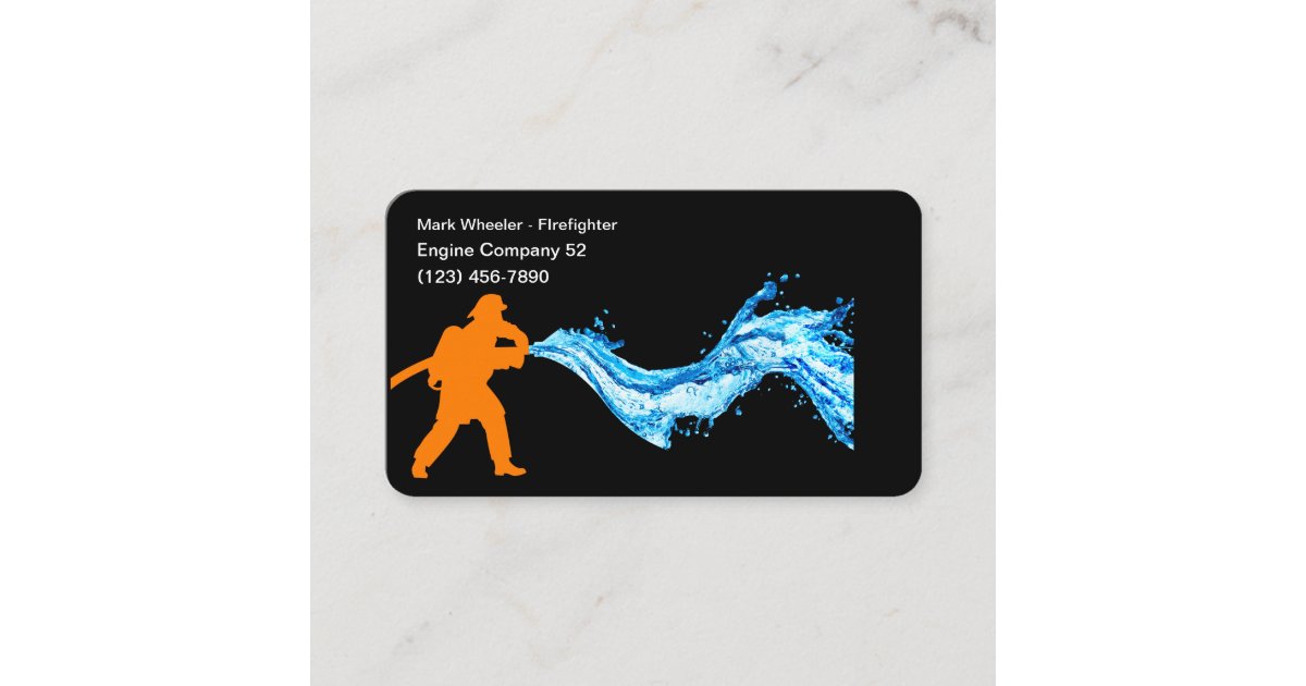 Firefighter Simple Firehose Fire Business Card | Zazzle