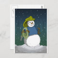 Firefighter Snowman Postcard | Zazzle