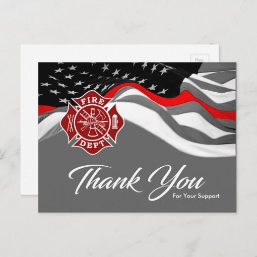 Firefighter Thank You Card | Zazzle