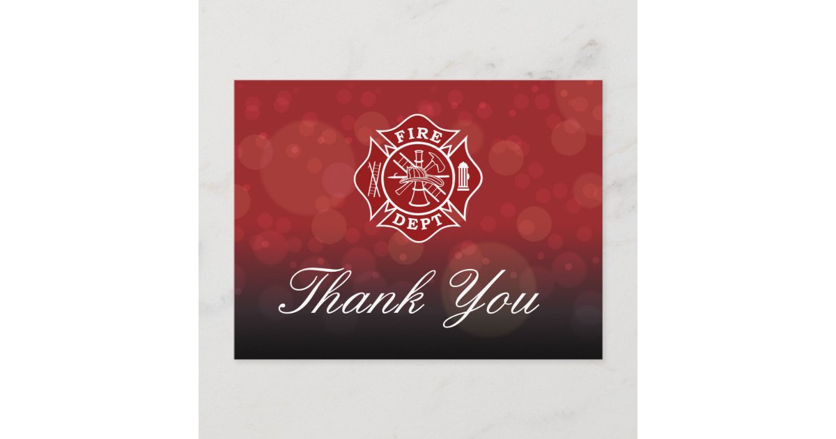 Firefighter Thank You Card | Zazzle