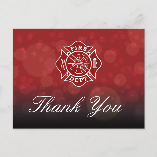 Firefighter Thank You Card | Zazzle