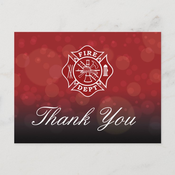 Firefighter Thank You Card | Zazzle