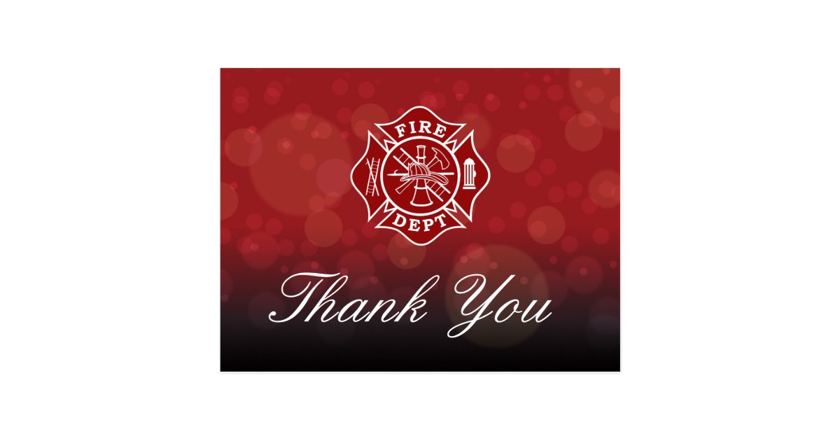 Firefighter Thank You Card | Zazzle.com