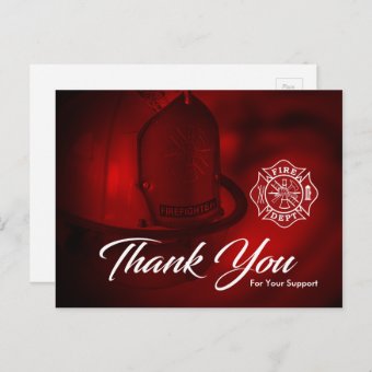 Firefighter Thank You Card | Zazzle