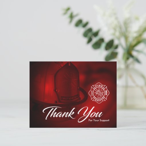 Firefighter Thank You Card | Zazzle
