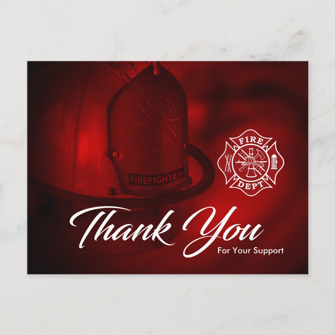 Firefighter Thank You Card | Zazzle