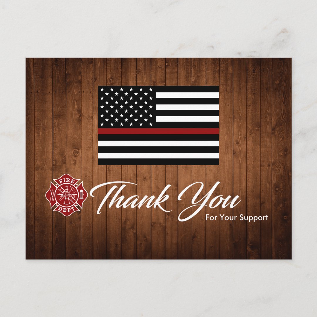 Firefighter Thank You Card | Zazzle