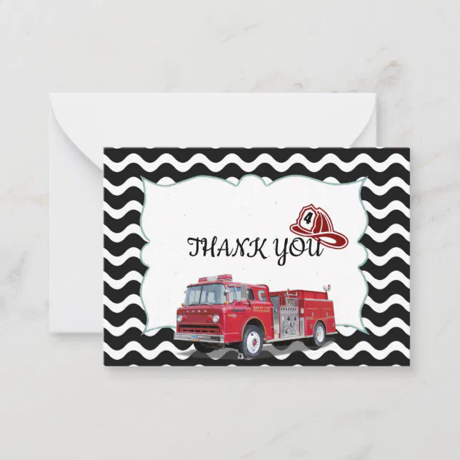 Firefighter Thank You Cards | Zazzle