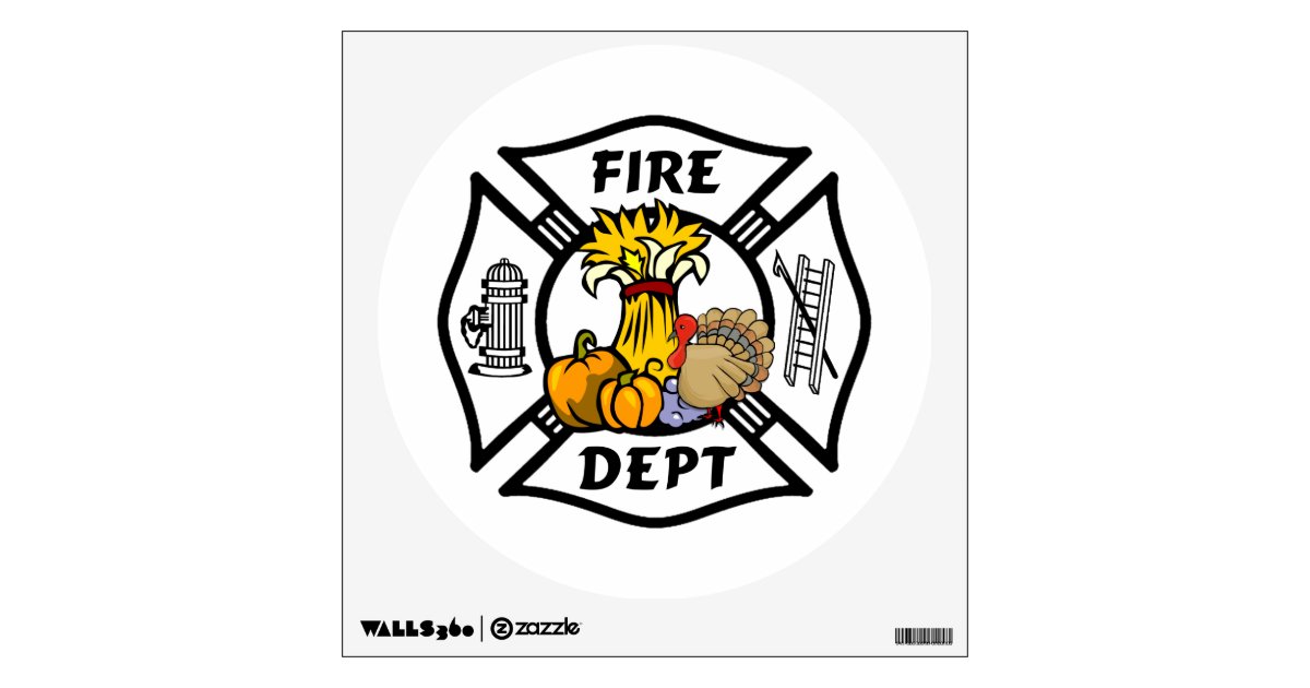 Firefighter Thanksgiving Logos Wall Sticker | Zazzle