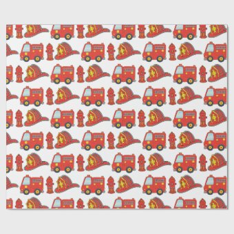 Firefighter Themed Pattern Wrapping Paper | Zazzle