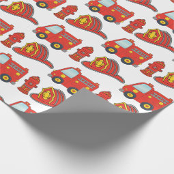 Firefighter Themed Pattern Wrapping Paper | Zazzle