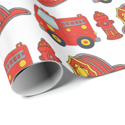 Firefighter Themed Pattern Wrapping Paper | Zazzle