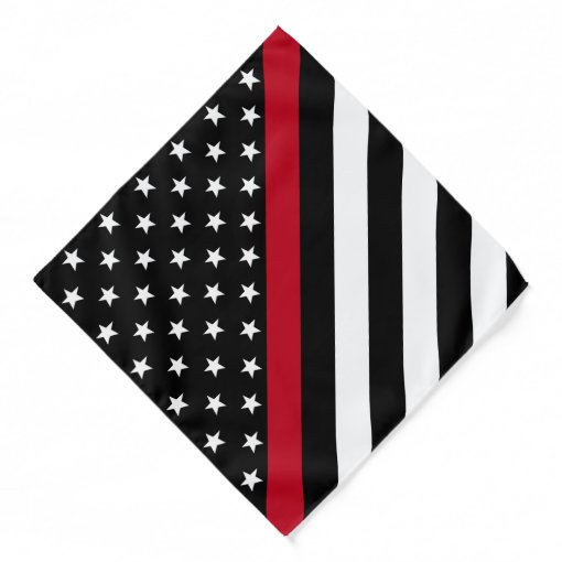 Firefighter Thin Red Line American Flag Bandana | Zazzle