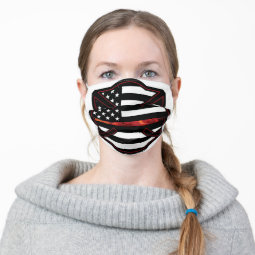 Firefighter Thin Red Line Face Mask | Zazzle