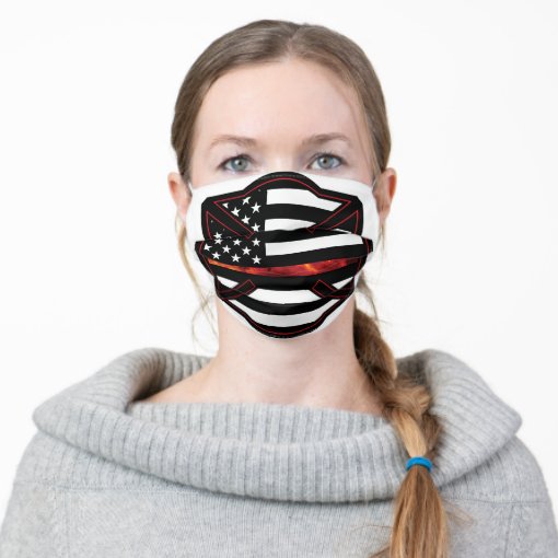 Firefighter Thin Red Line Face Mask | Zazzle