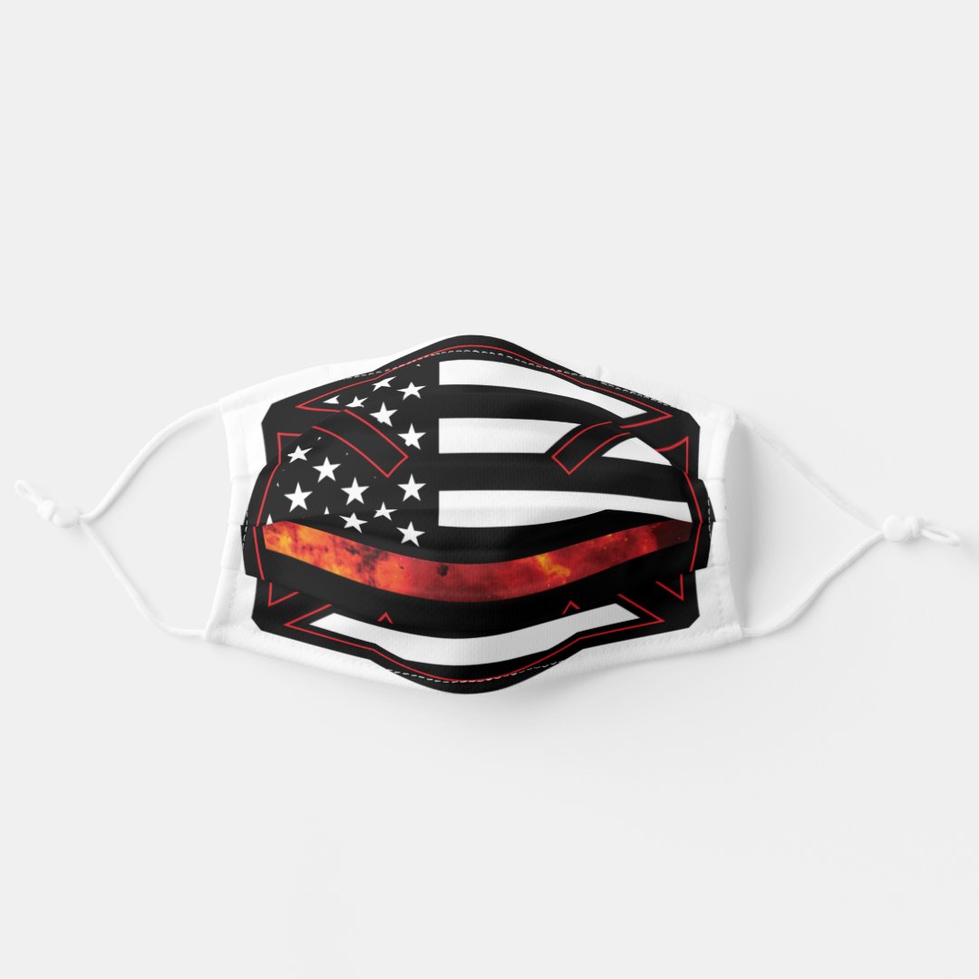 Firefighter Thin Red Line Face Mask | Zazzle