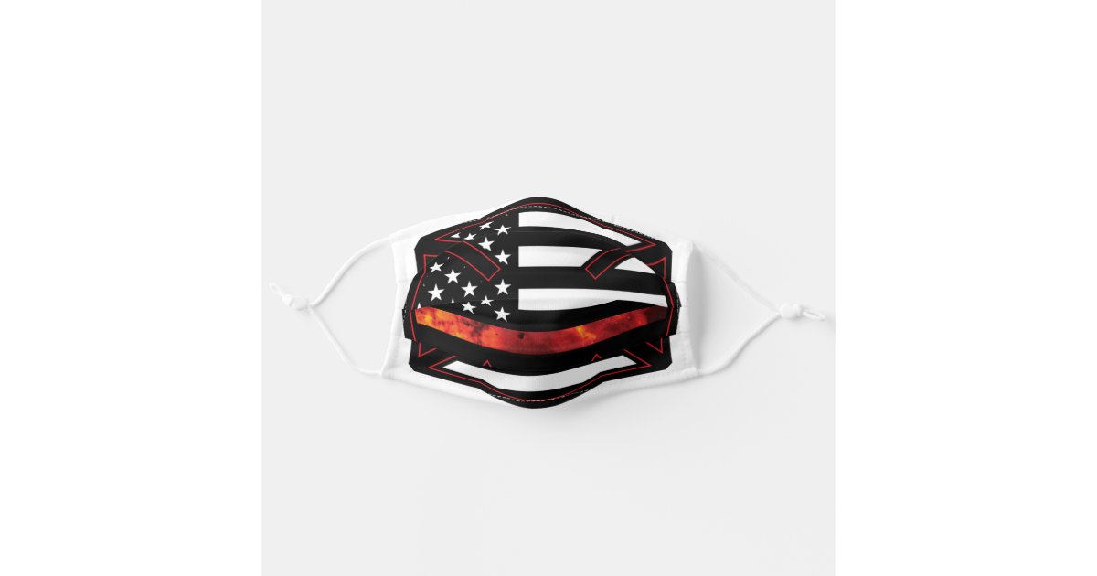 Firefighter Thin Red Line Face Mask | Zazzle