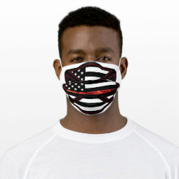 Firefighter Thin Red Line Face Mask | Zazzle