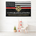 Firefighter Thin Red Line Fire Academy Graduation Banner | Zazzle