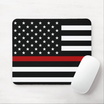 Firefighter Thin Red Line Flag Mouse Pad | Zazzle