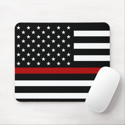Firefighter Thin Red Line Flag Mouse Pad | Zazzle