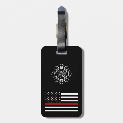 Firefighter Thin Red Line Luggage Tag | Zazzle