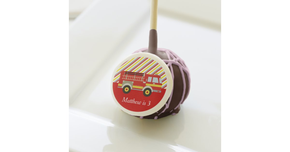 Firefighter treat cake pops | Zazzle