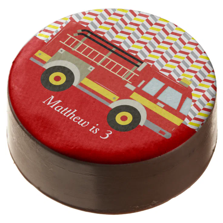 Firefighter treat chocolate dipped oreo | Zazzle