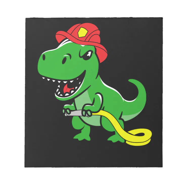Firefighter Trex Dinosaur Kids Fireman.Png Notepad | Zazzle