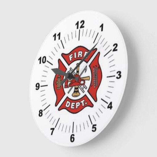 Firefighter Wall Clack Large Clock | Zazzle