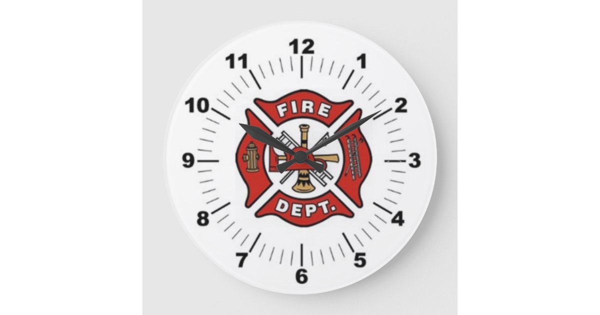 Firefighter Wall Clack Large Clock | Zazzle